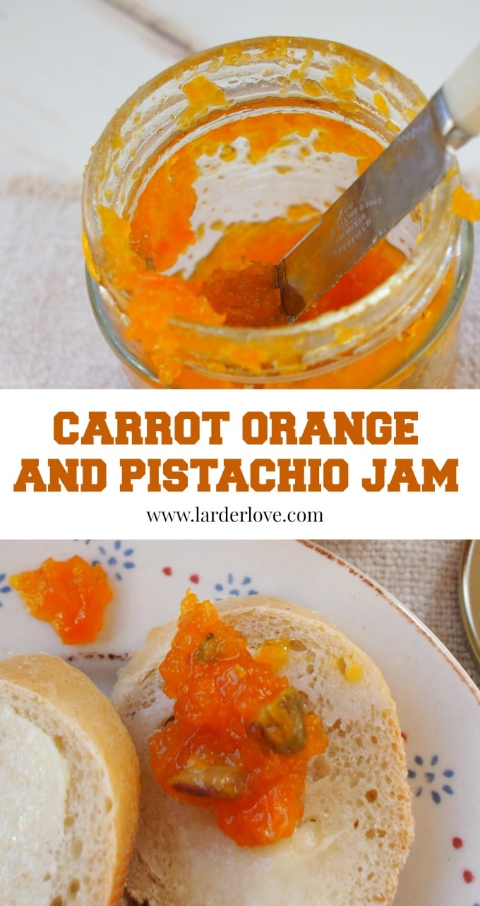 A super tasty recipe for carrot jam with orange and pistachio nuts