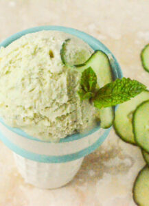 Homemade Cucumber and Mint Ice-cream - Larder Love