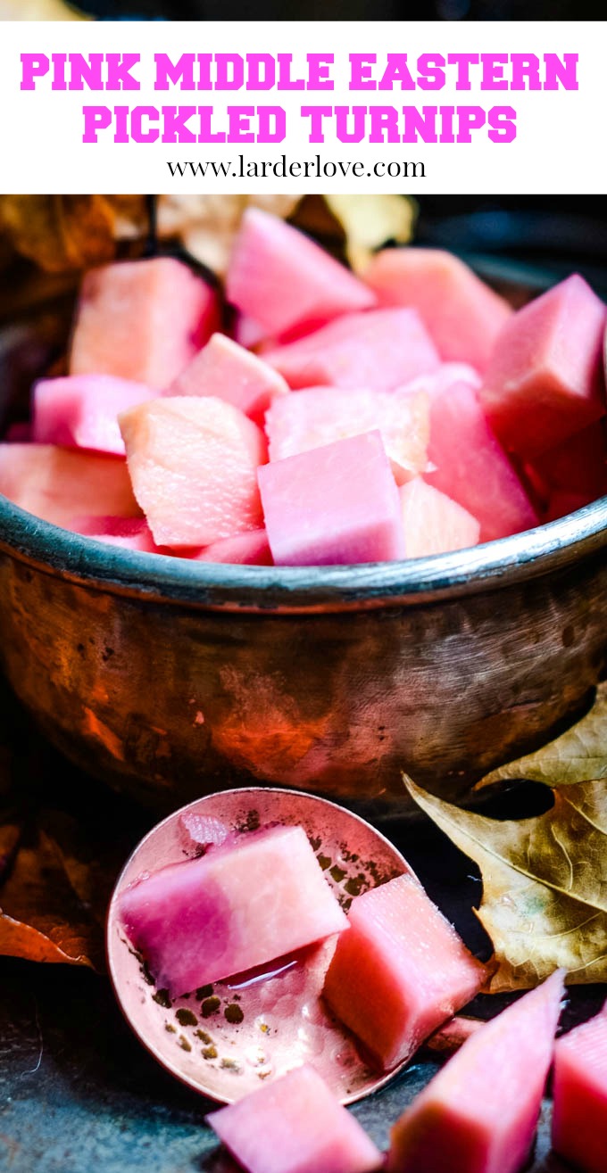 Pink Pickled Middle Eastern Style Turnips - Larder Love