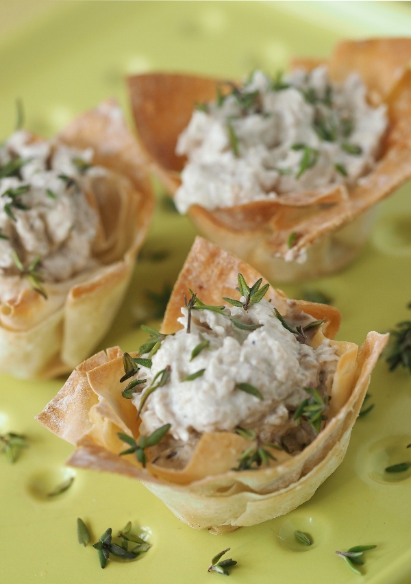 filo flowers with whisky mushroom mousse perfect party vegetarian food