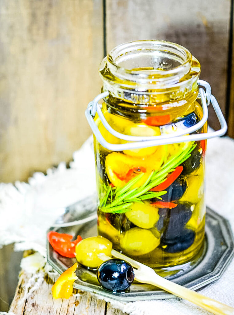 Super Easy Christmas Spiced Mixed Olives - Larder Love