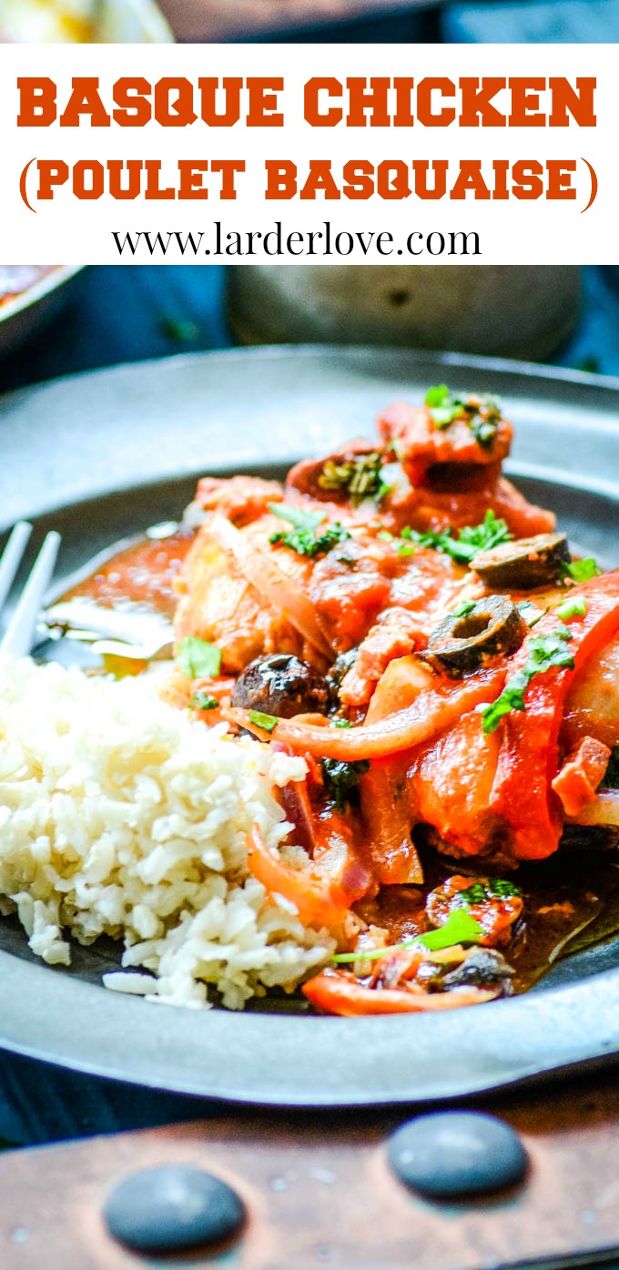 Basque Chicken or Poulet Basquaise - Larder Love