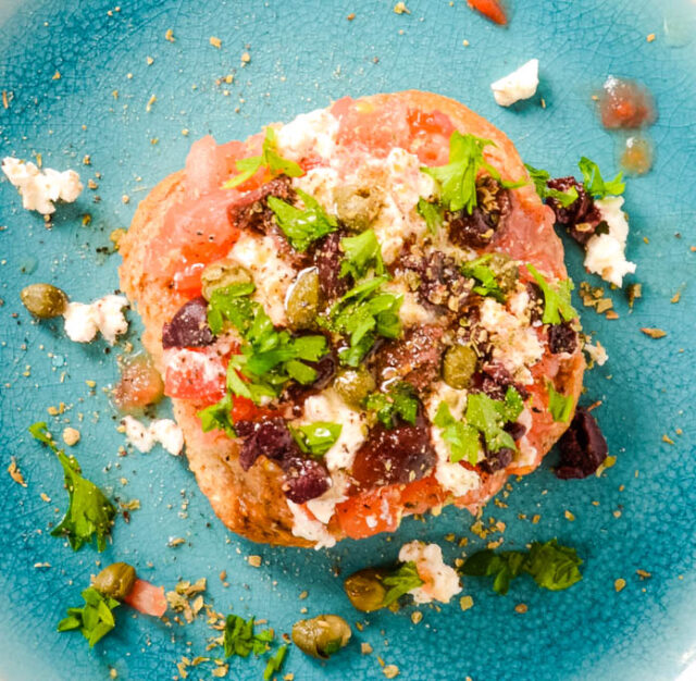 Super Healthy Dakos (Ntakos) Cretan Salad - Larder Love