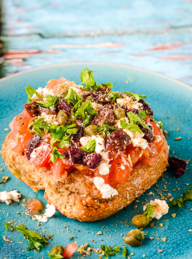 Super Healthy Dakos (Ntakos) Cretan Salad - Larder Love