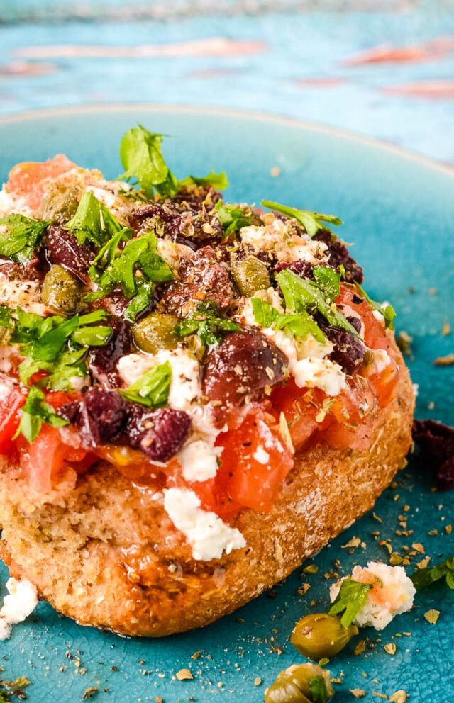 Super Healthy Dakos (Ntakos) Cretan Salad - Larder Love