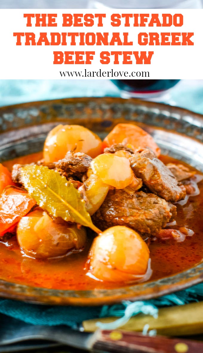 Traditional Greek Beef Stifado Stew Recipe - Larder Love