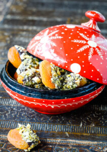 Turkish Style Nutty Stuffed Apricots with chocolate - Larder Love