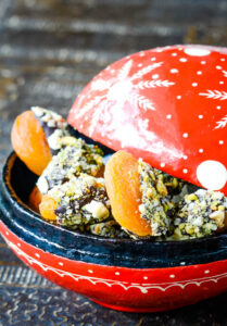 Turkish Style Nutty Stuffed Apricots with chocolate - Larder Love