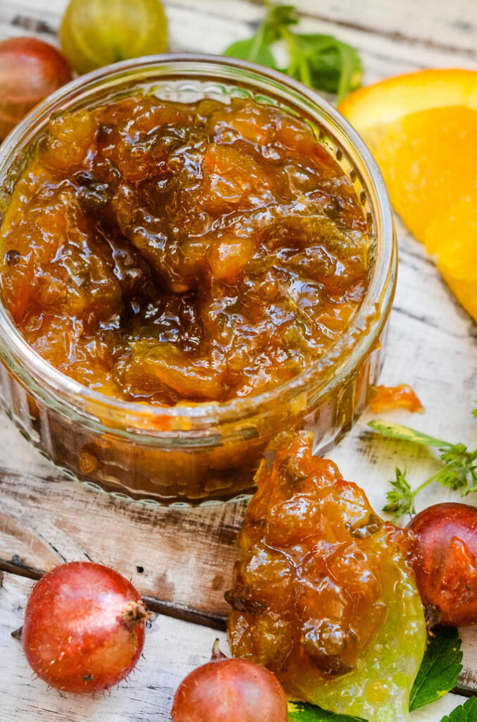 Gooseberry jam with orange and lemon balm - Larder Love