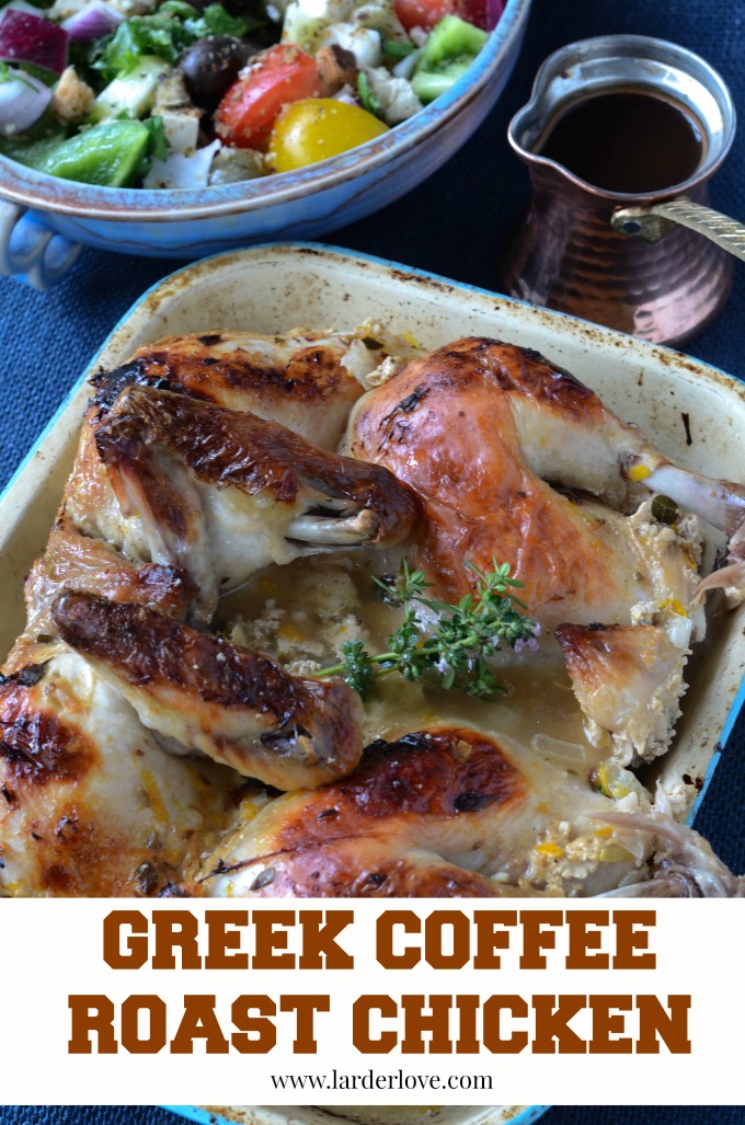 Greek roast chicken with coffee may sound unusual but tastes amazing