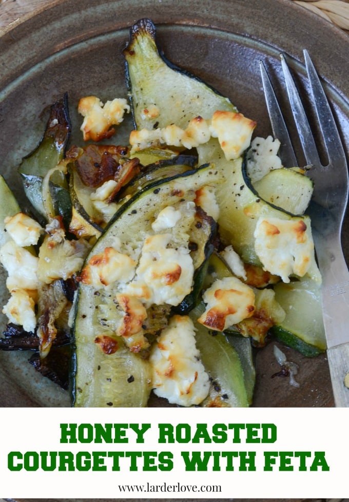 Honey roasted courgettes and feta the perfect vegetarian dish