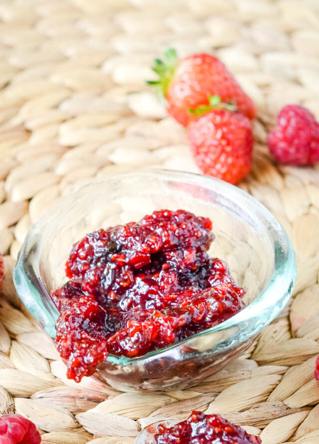 Sweet and Savoury Strawberry and Raspberry Relish - Larder Love