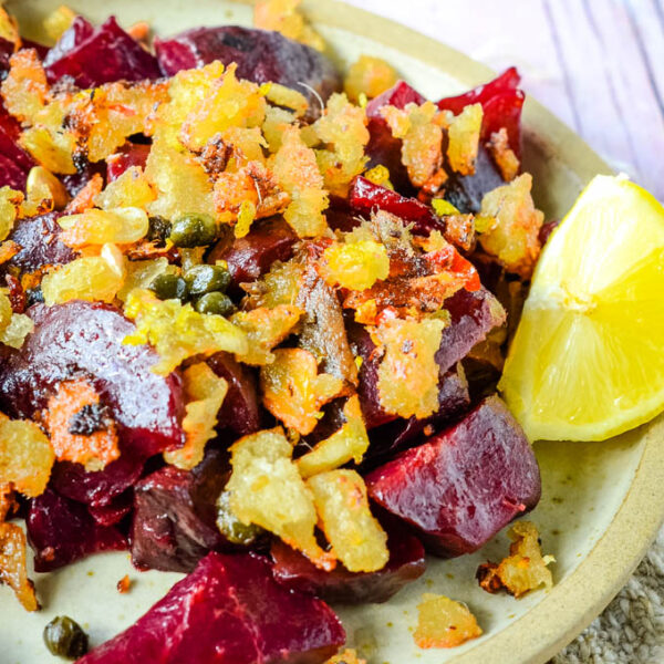 Greek Style Fried Beetroot With Crispy Topping - Larder Love