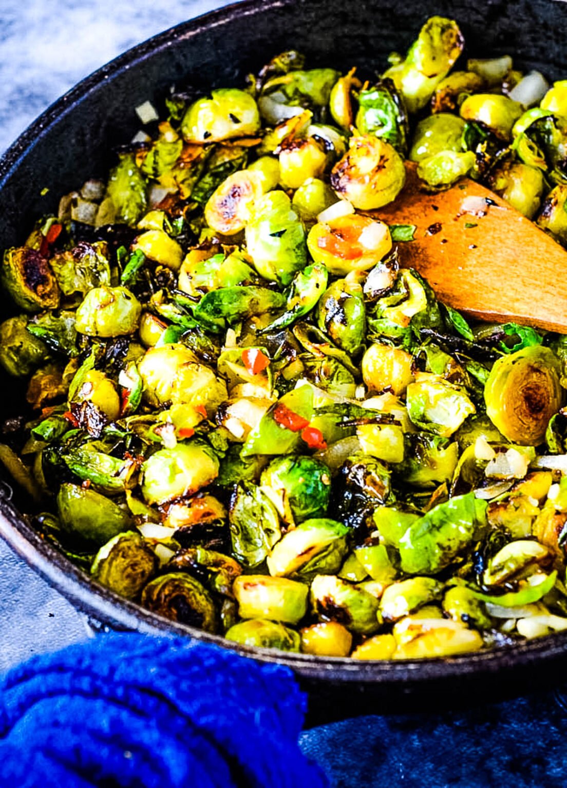 An easy recipe for brussels sprouts with chorizo by larderlove