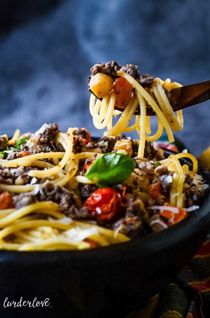 Haggis spaghetti is a modern twist on this Scottish classic by larderlove