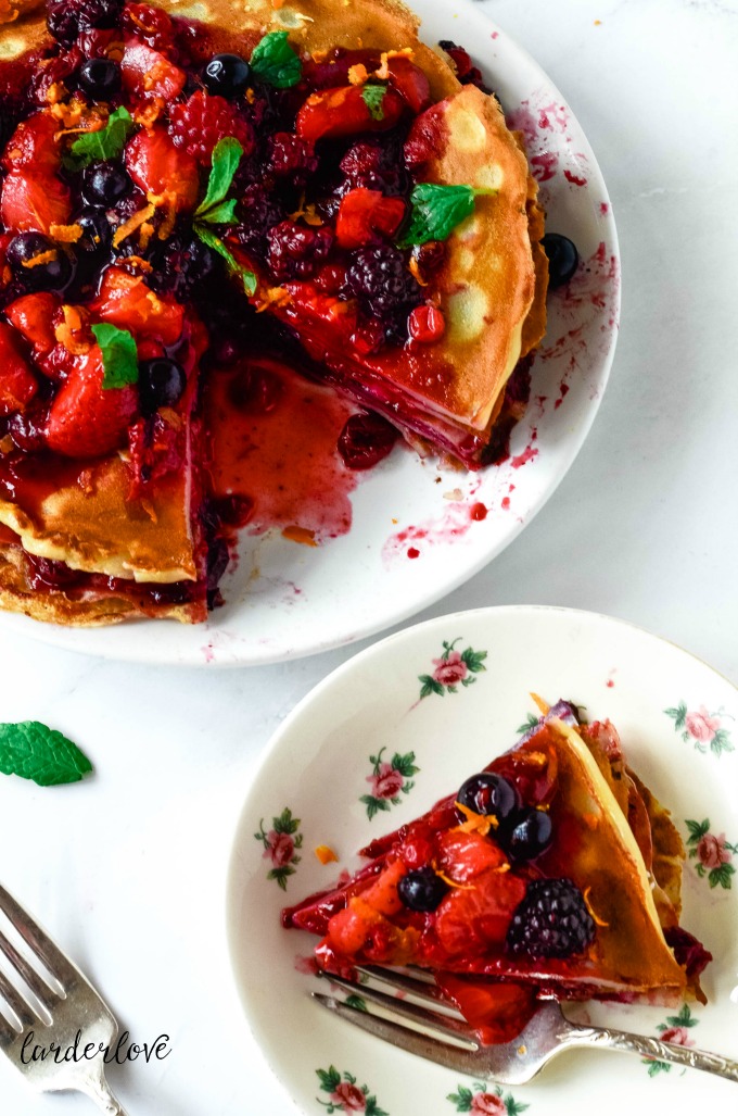 A simple recipe for layered pancake cake by larderlove