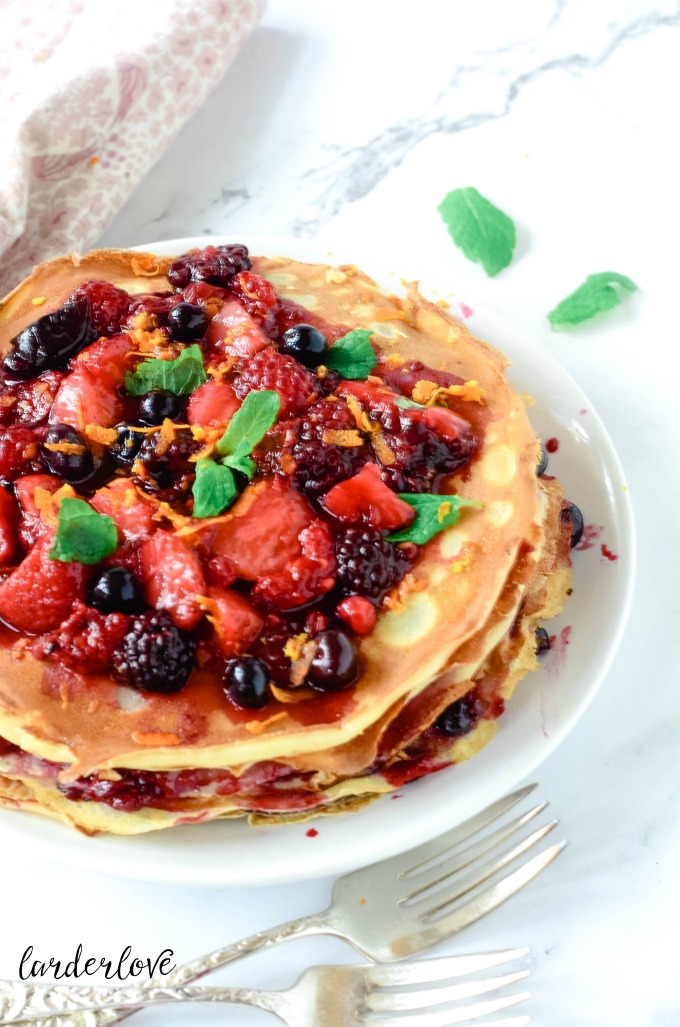 A simple recipe for layered pancake cake by larderlove