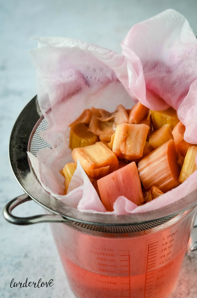 super easy recipe for homemade rhubarb and ginger gin by larderlove