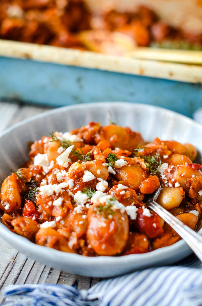 Gigantes Plaki (Giant Greek Beans) In Tomato Sauce - Larder Love