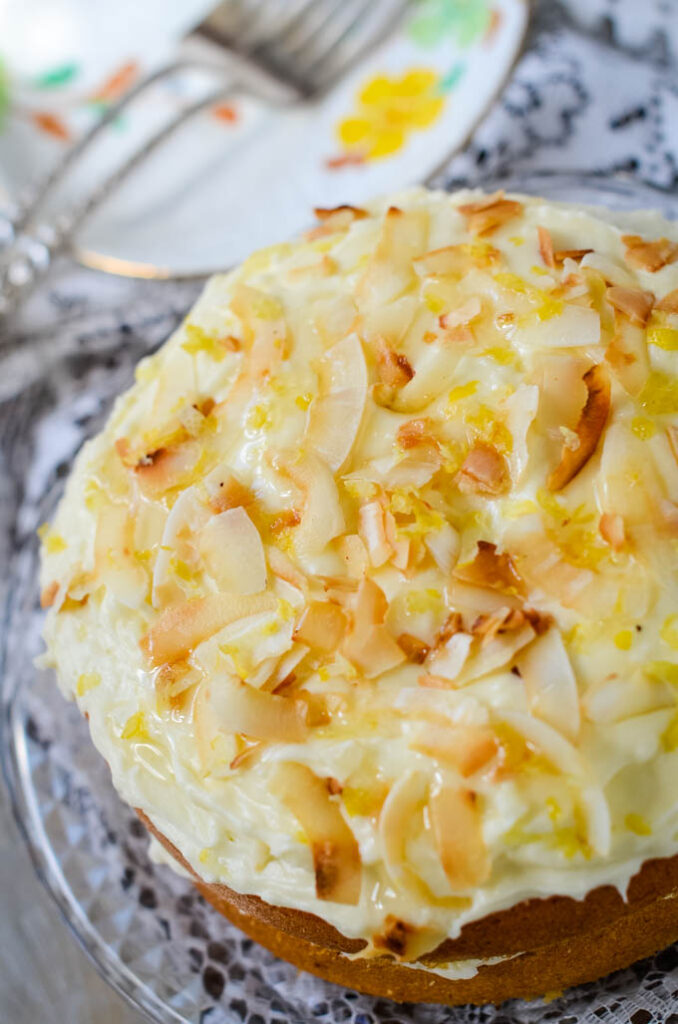 Easy Coconut Lemon and Ginger Cake - Larder Love