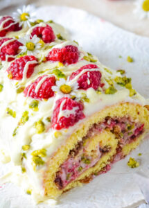 Raspberry and White Chocolate Roulade - Larder Love