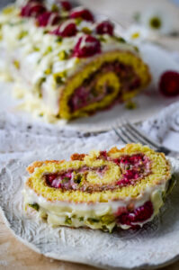 Raspberry and White Chocolate Roulade - Larder Love