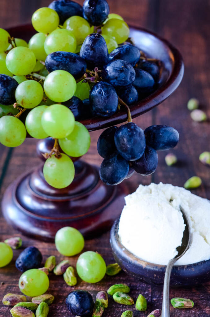 Baked Grapes With Labneh And Pistachios + Video! - Larder Love
