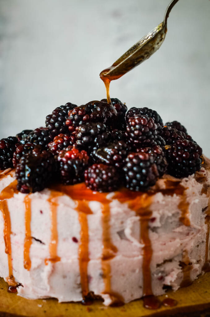 Blackberry And Apple Cake With White Chocolate Drizzle - Larder Love