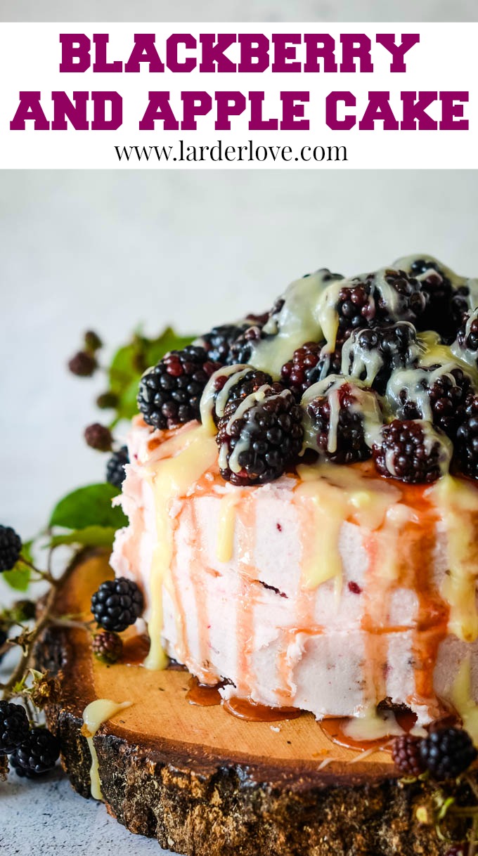 Blackberry And Apple Cake With White Chocolate Drizzle - Larder Love
