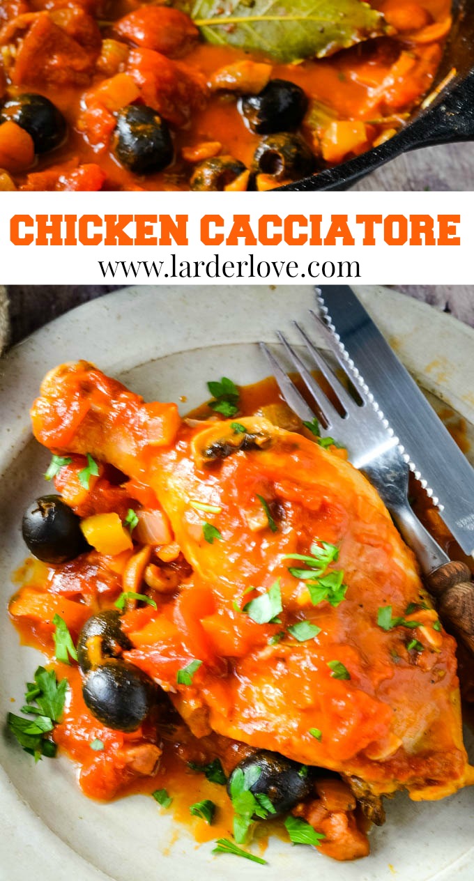 One Pan Easy Chicken Cacciatore (Italian Hunter Style Chicken) - Larder ...