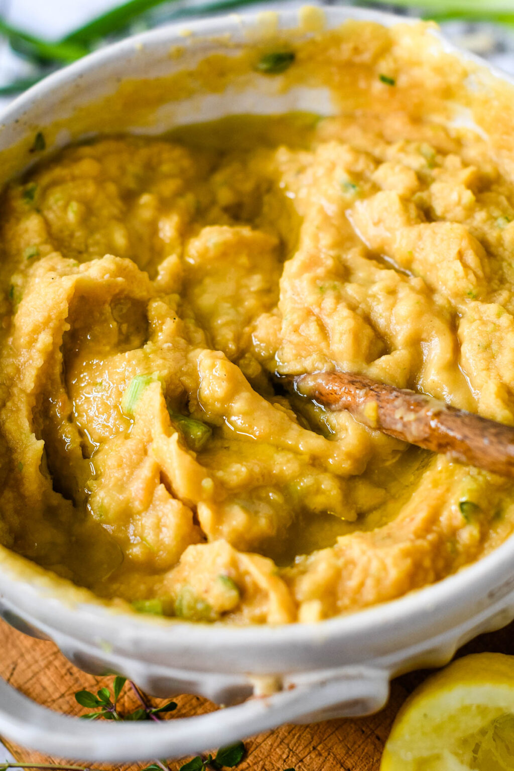 Homemade Greek Santorini Fava Dip (Yellow Split Pea Puree) - Larder Love