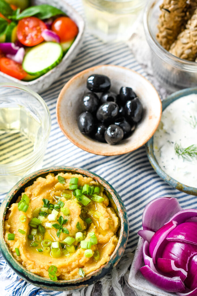 Homemade Greek Santorini Fava Dip (Yellow Split Pea Puree) - Larder Love