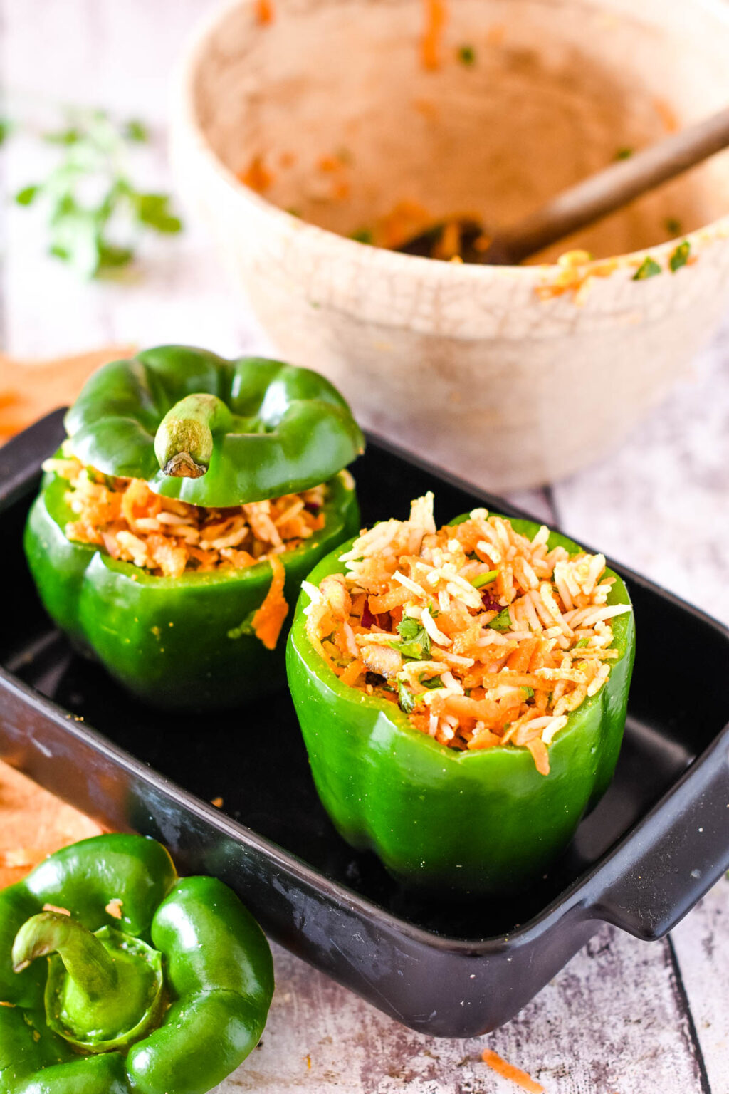 Vegetarian Curry Stuffed Peppers (+Video!) - Larder Love
