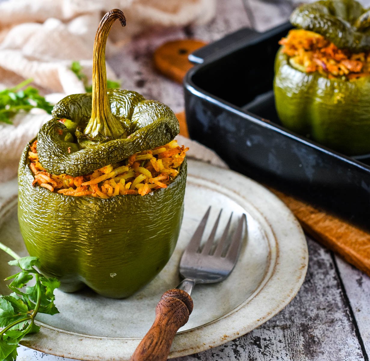 Vegetarian Curry Stuffed Peppers (+Video!) - Larder Love