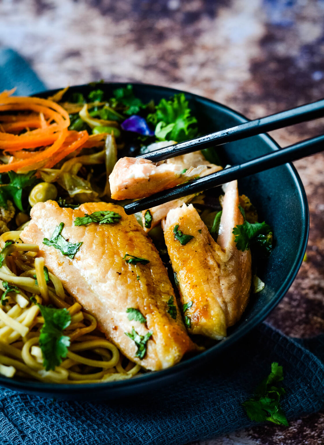Quick And Easy Miso Stir Fry Salmon Bowl - Larder Love