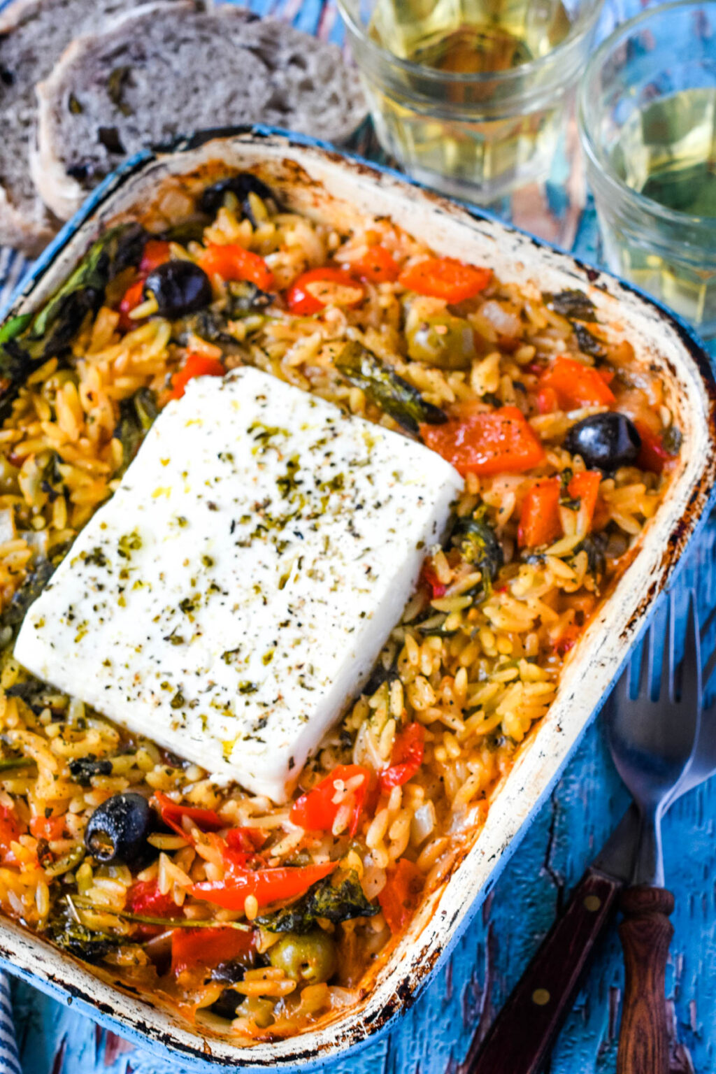 Greek Baked Feta With Orzo Pasta - Larder Love