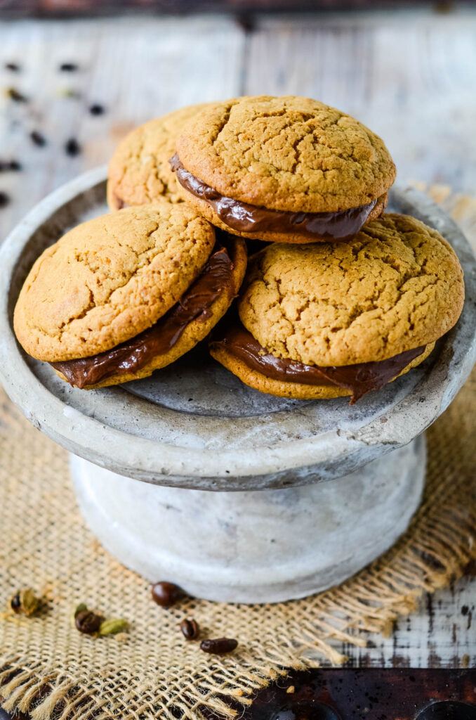 Spiced Coffee Cookies With Whisky Chocolate Cream - Larder Love
