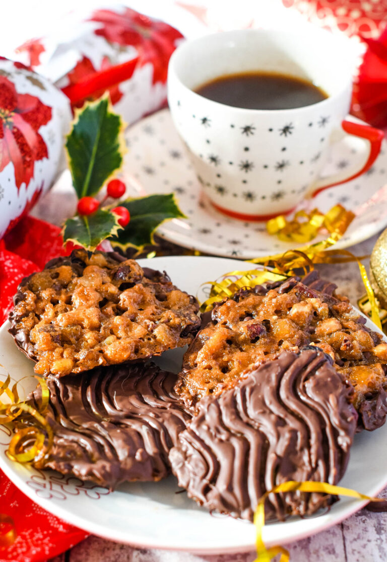 Super Easy Chocolate Florentines - Larder Love
