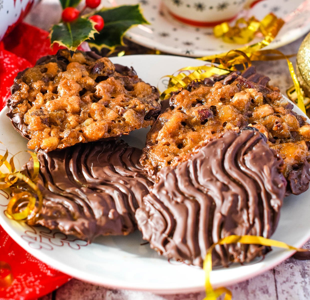 Super Easy Chocolate Florentines - Larder Love