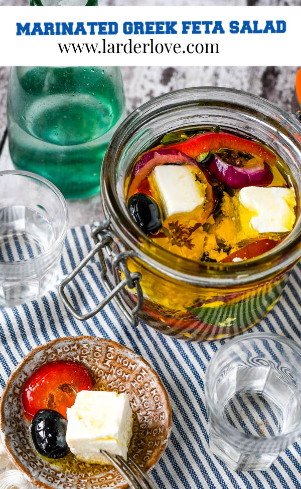 Marinated Greek Feta Salad Jar - Larder Love