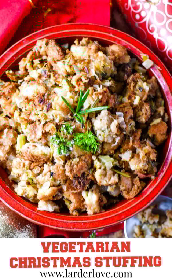 Easy Vegetarian Christmas Stuffing - Larder Love