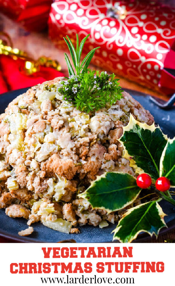 Easy Vegetarian Christmas Stuffing - Larder Love