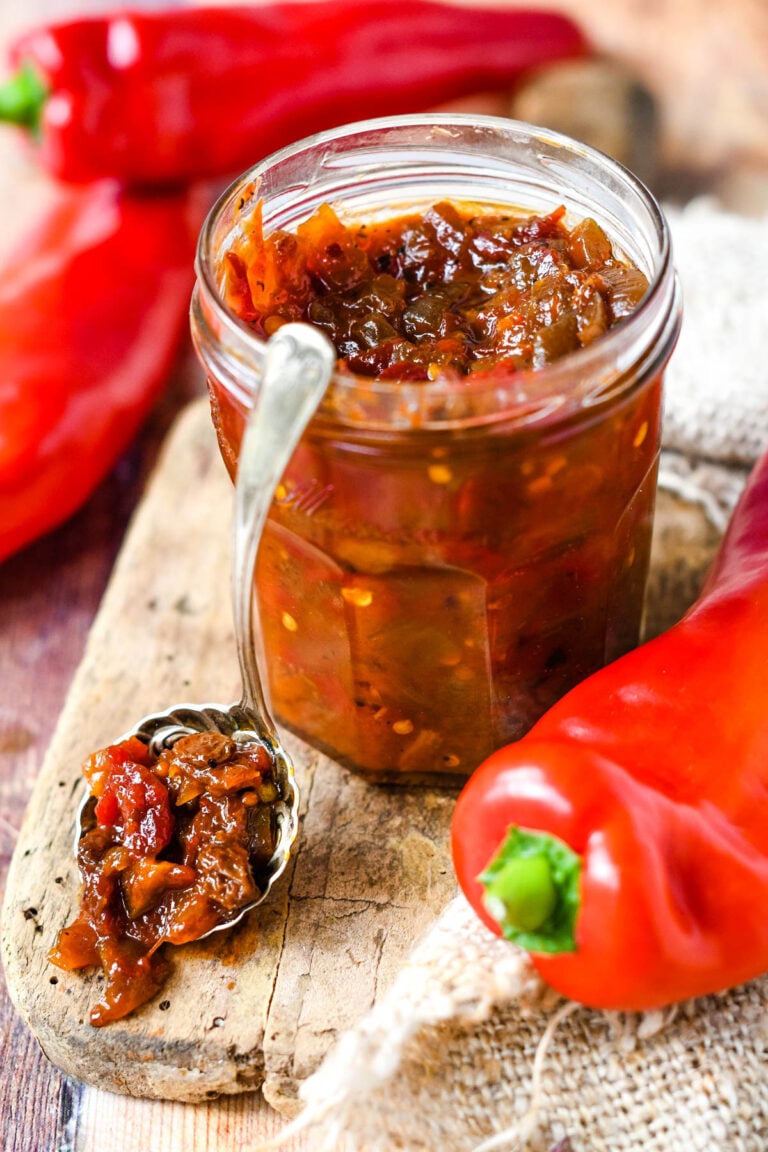 Super Easy Red Pepper Chutney - Larder Love